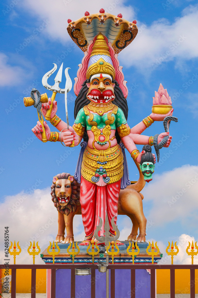 Hindu traditional goddess pratyangira devi statue in Tamilnadu Stock ...