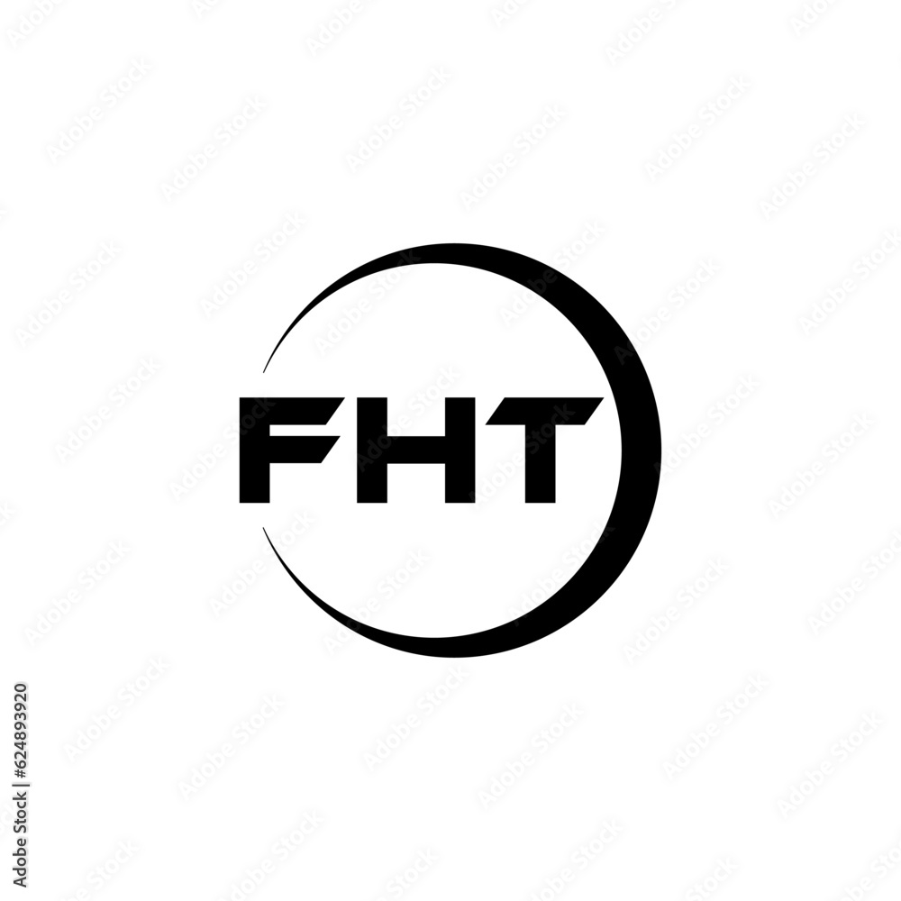 Vector de Stock FHT letter logo design with white background in ...