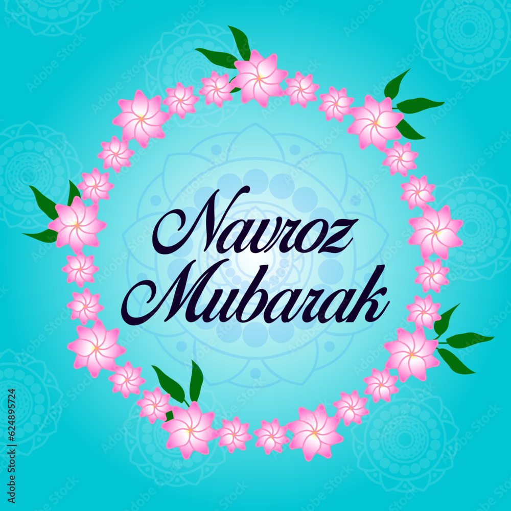 Stock-Vektorgrafik „Navroz mubarak. Parsi New Year vector greeting with ...