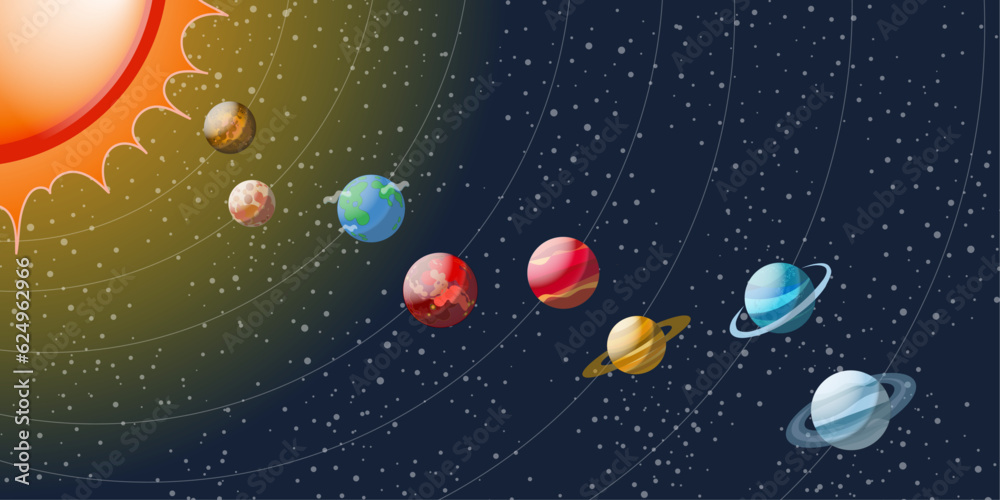 Solar system background in vector illustration Stock Vector | Adobe Stock