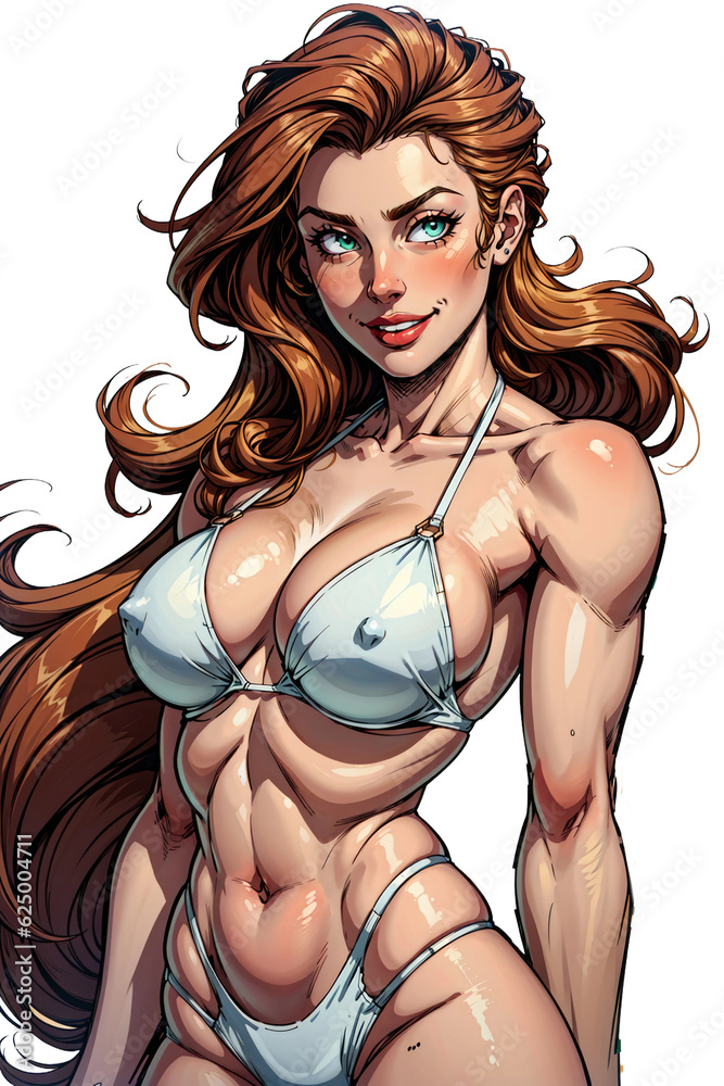 Cute Sexy Woman In Bikini Swimsuit Png Illustrations Isolated 0906