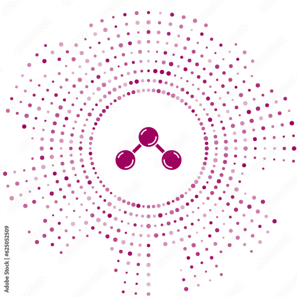 Purple Molecule icon isolated on white background. Structure of ...