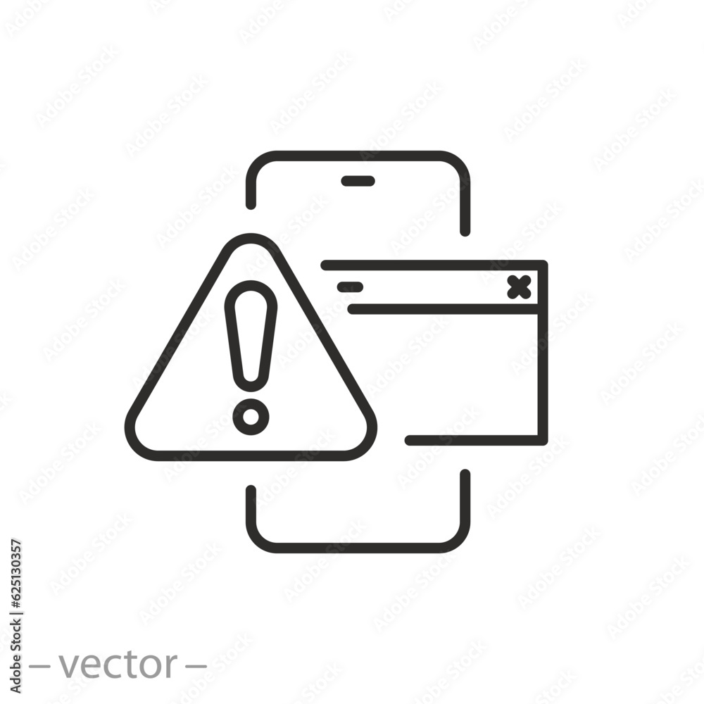 uncensored content icon, obscene site page warning, inappropriate ...