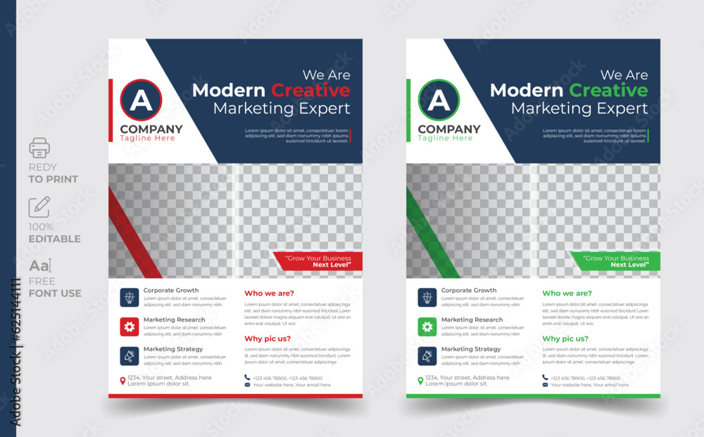 Corporate business flyer template With Color Combination, Brochure ...