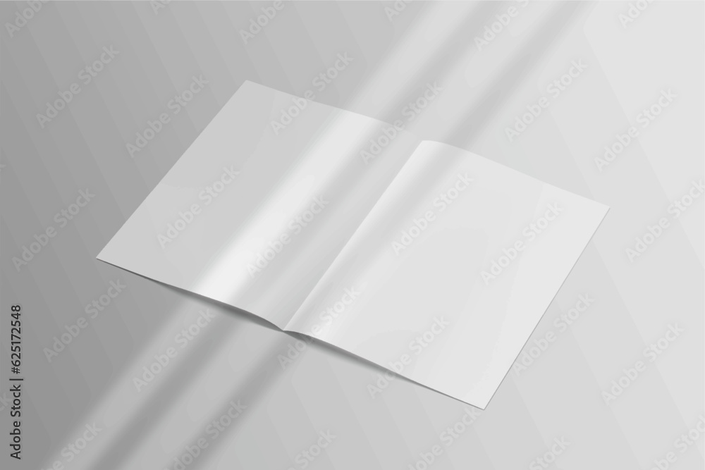 Realistic empty blank A4/A5 flyer, booklet, half-fold, brochure ...