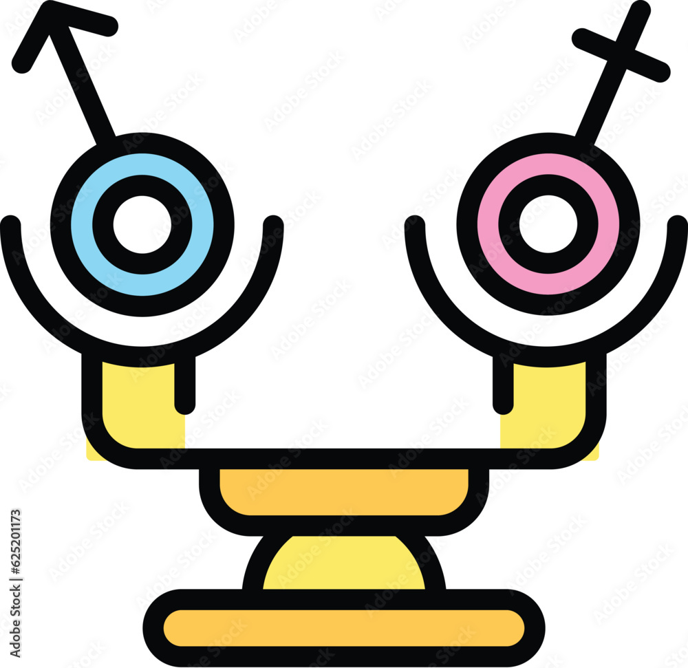 Gender discrimination icon outline vector. Professional equality ...