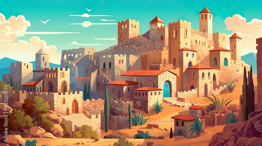 Abstract background Medieval crusades. Banner design incorporating an ...