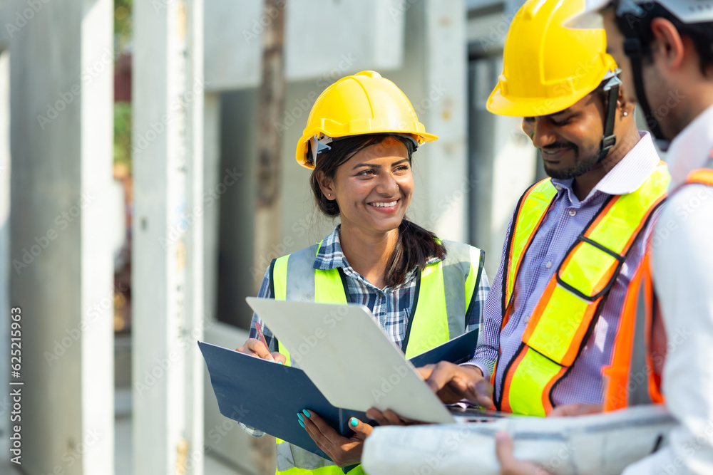 Professional Mechanical Engineer team Working on Personal laptop ...