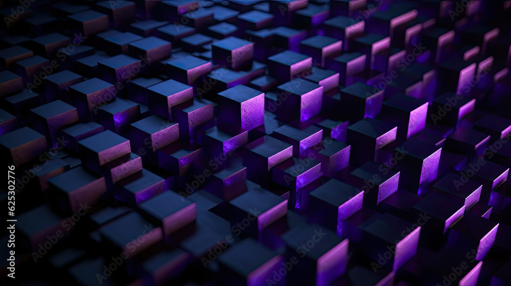 Violet Cube Background, Abstract 3D Design, Purple Geometric Wallpaper ...