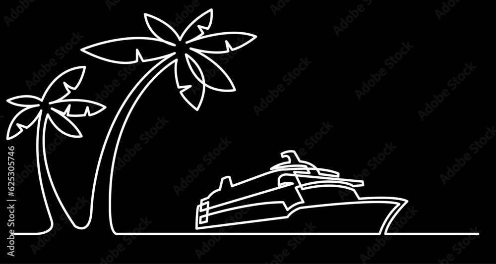 continuous line drawing of travel vacation journey trip leisure joyful ...