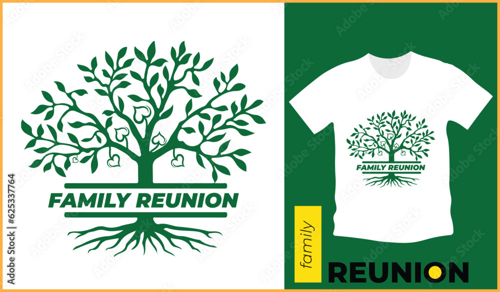 Family reunion tree tshirt vector download Stock Vector | Adobe Stock