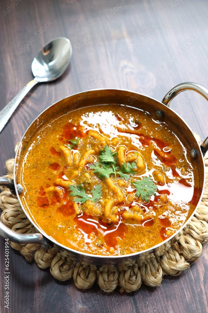 Photo Stock Traditional Sev bhaji or sev tamatar nu Shaak. its a sweet ...