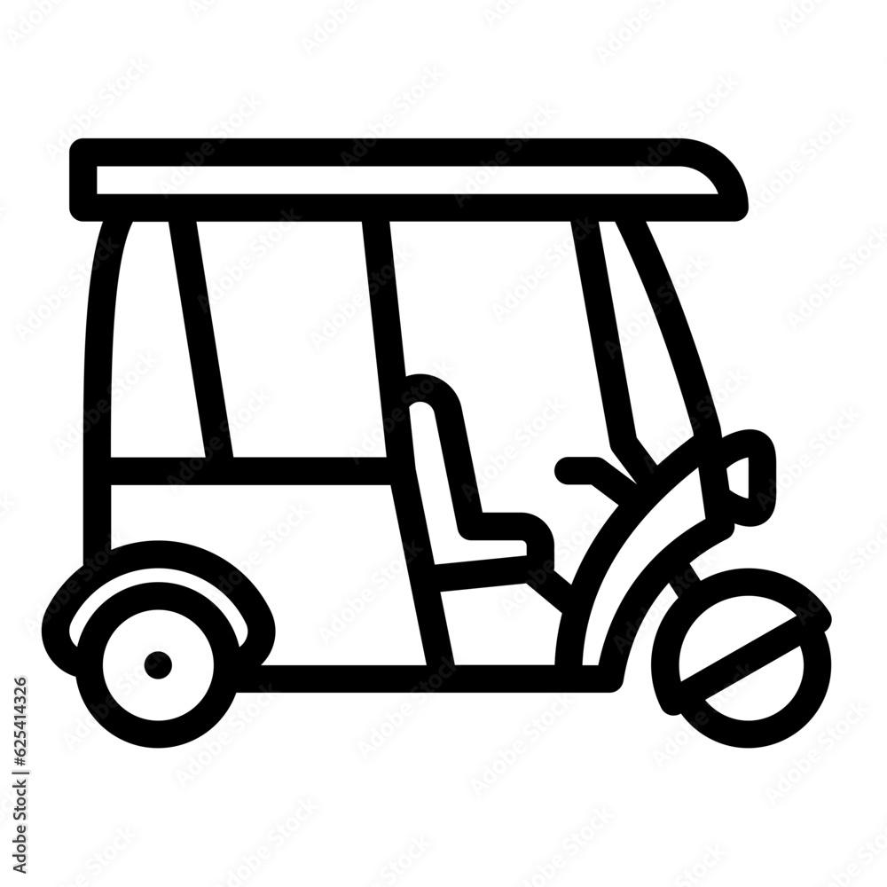 Tuk tuk outline icon. Transportation illustration for templates, web ...