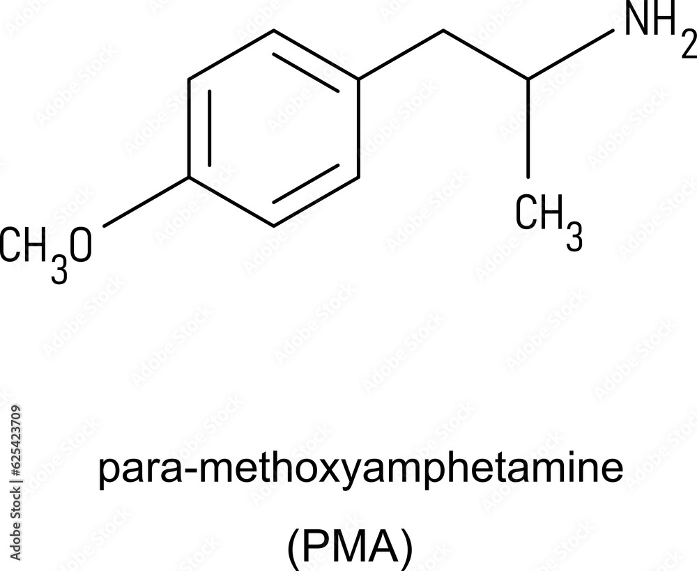 Formula of chemical structure of Amphetamine . Stock Illustration ...
