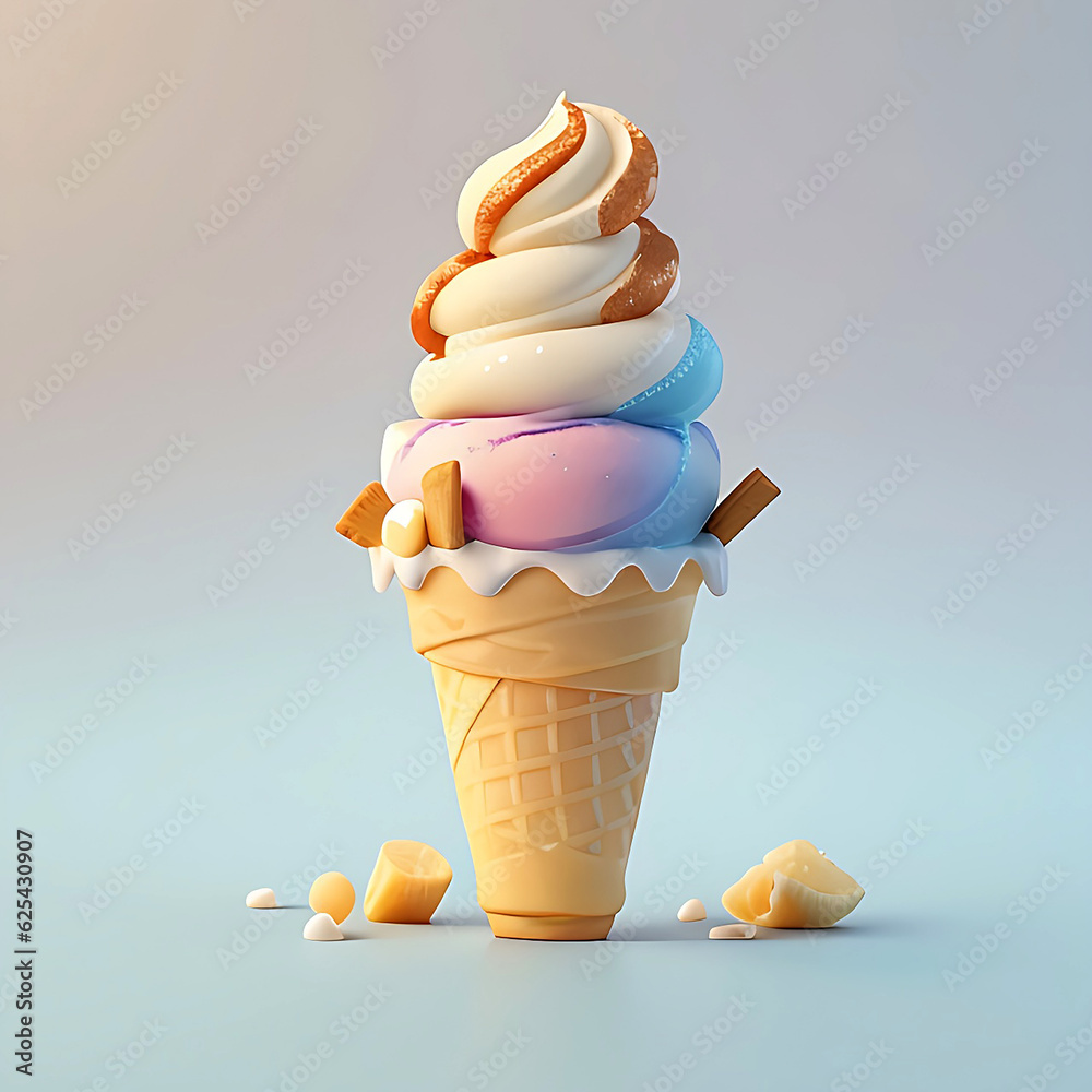 An incredibly lifelike portrayal of ice cream complete with a realistic ...