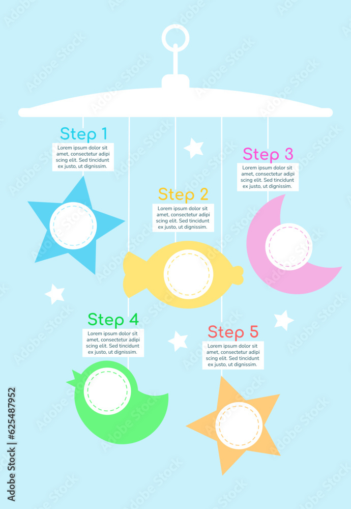 Baby sleep infographic chart design template. Abstract infochart with ...