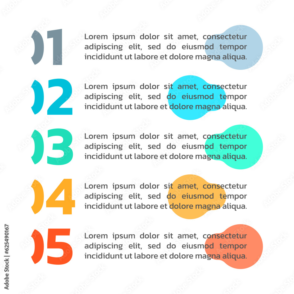 5 step, option infographic. Menu, list design. Business presentation ...