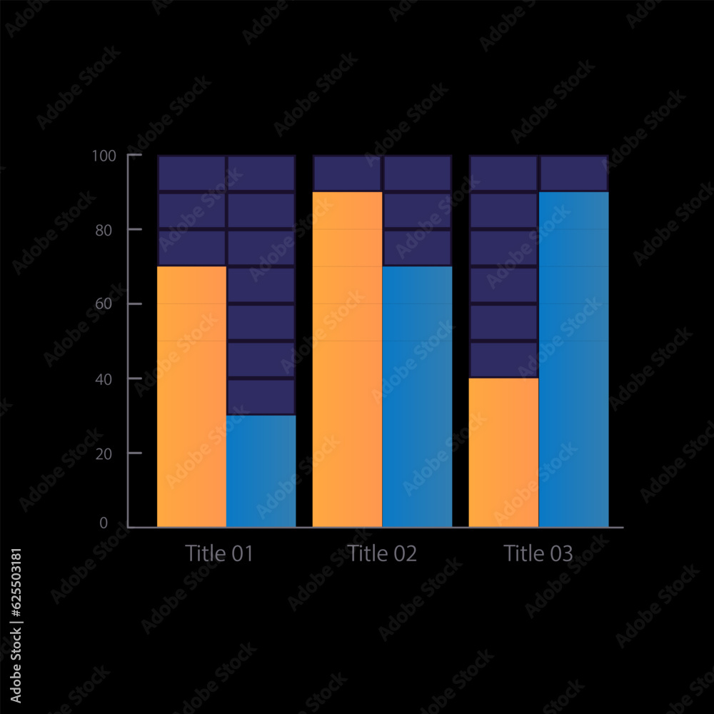Manufacturing process efficiency infographic chart design template for dark theme. Editable ...