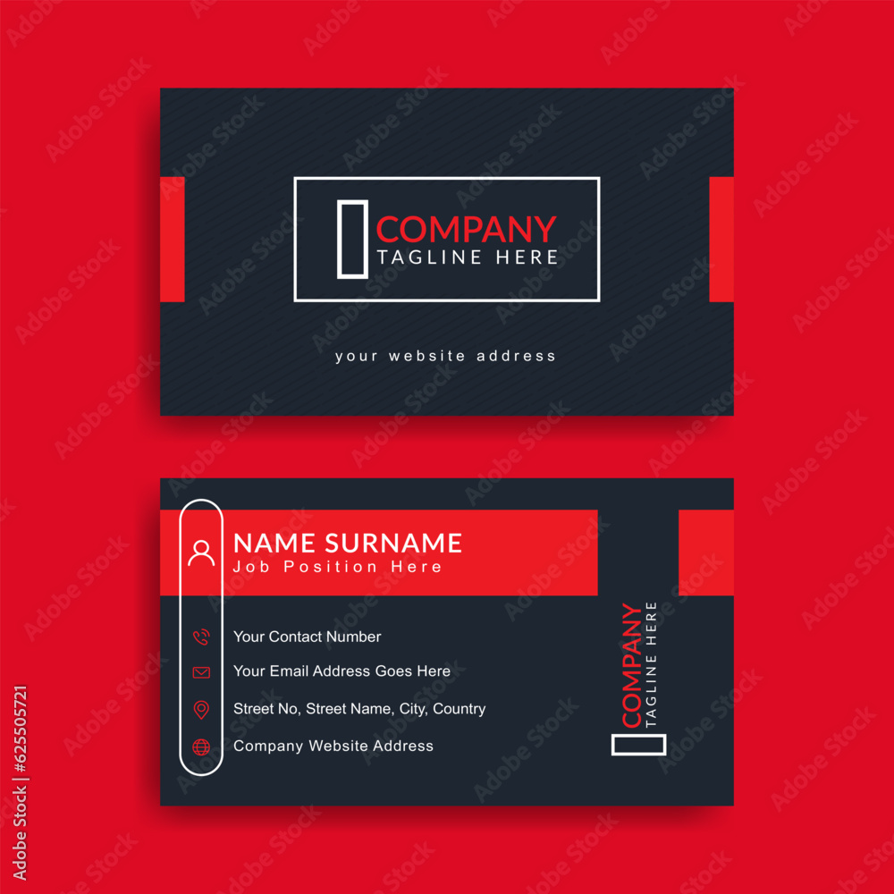 Modern and creative corporate business card template design with ...
