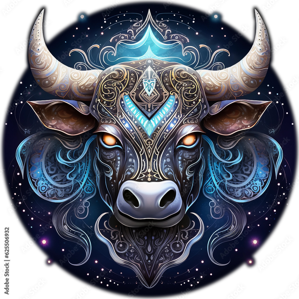 Zodiac sign Taurus. Astrological horoscope symbol, isolated images. Generative AI Stock ...