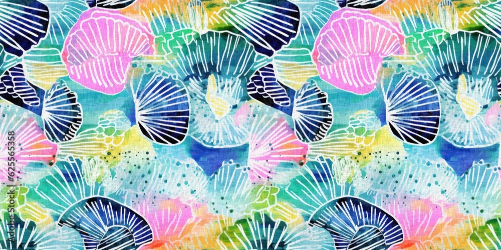 Ilustración de Stock Seamless trendy underwater shell clam repeat ...