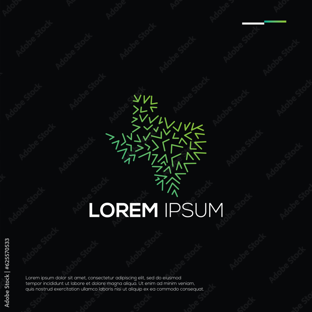 Cactus Texas Maps Logo Stock Vector | Adobe Stock