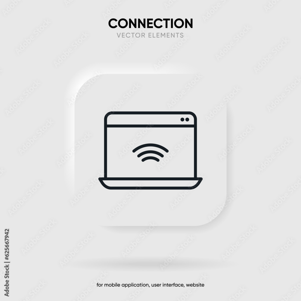 Mobile phone interface icon. Connection and signal bar symbol for ...