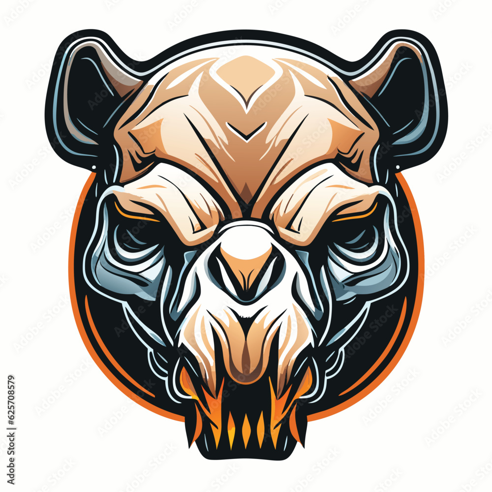 Travel to yesteryears with our old-school hippopotamus skull vector, a ...