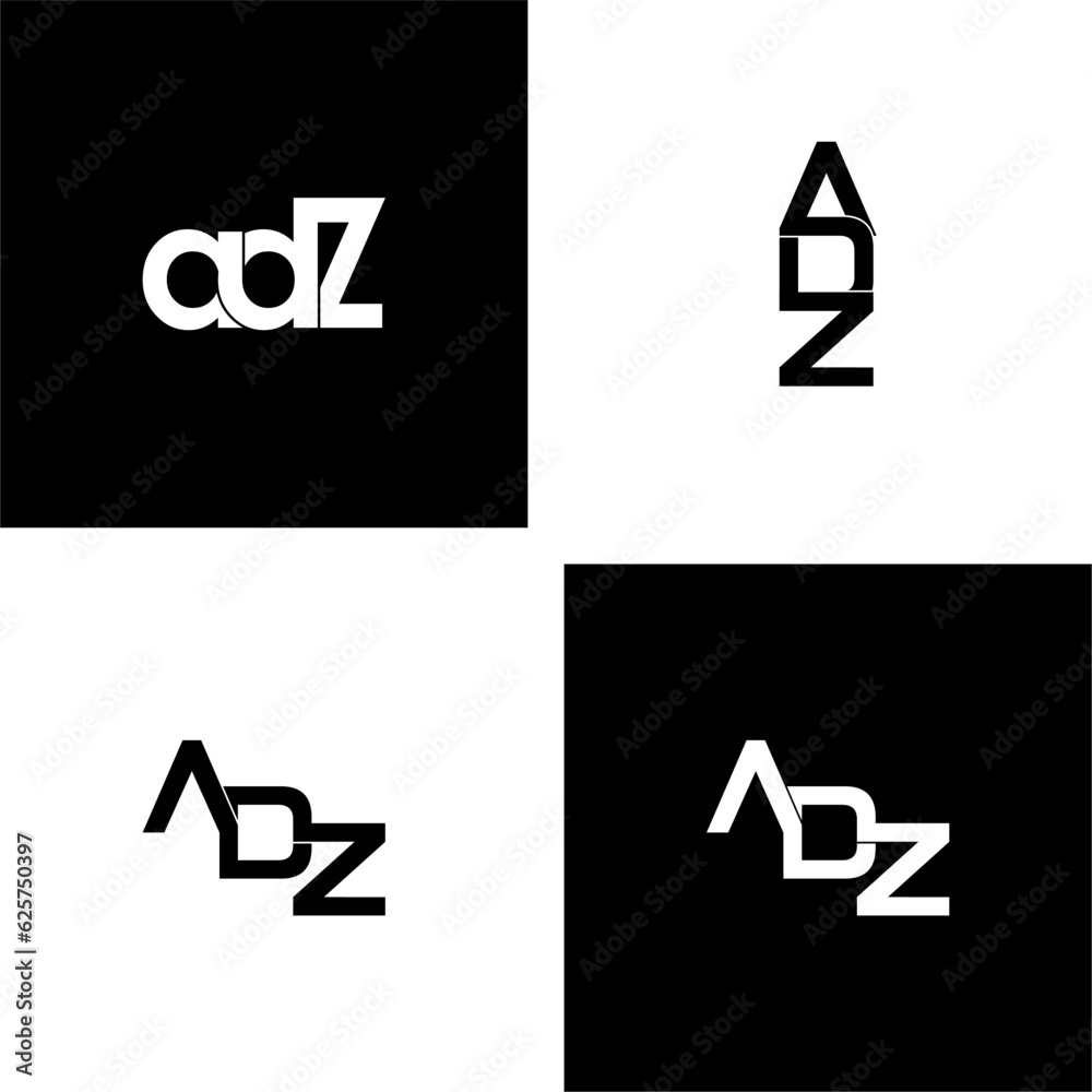 adz typography letter monogram logo design set Stock Vector | Adobe Stock