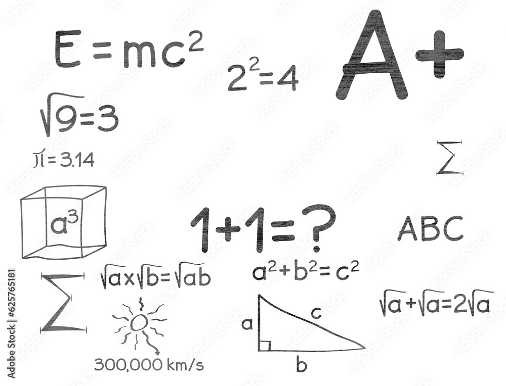 Digital png illustration of mathematical equations text on transparent ...