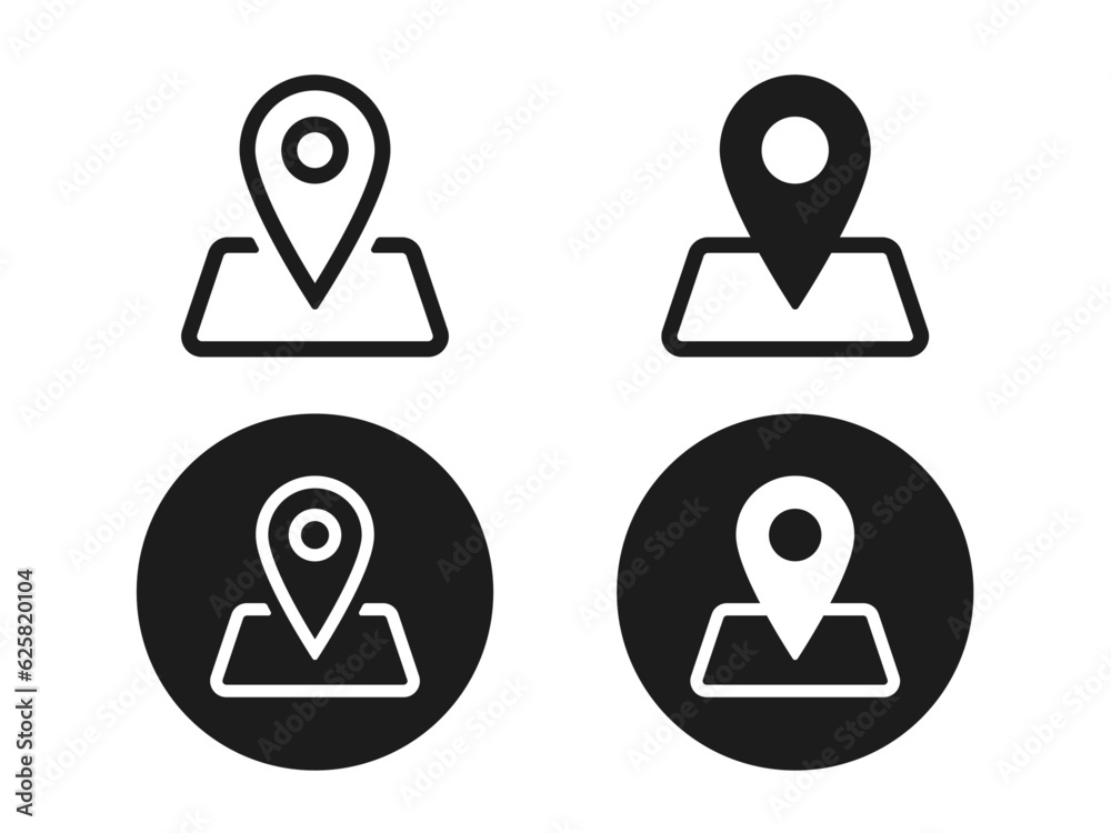 Set of map pin icons. Location Icon sheets, Modern map markers ...