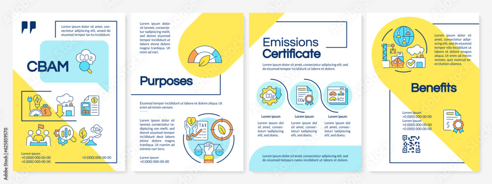 2D carbon border adjustment multicolor brochure template, leaflet ... 2D carbon border adjustment multicolor brochure template, leaflet ...
