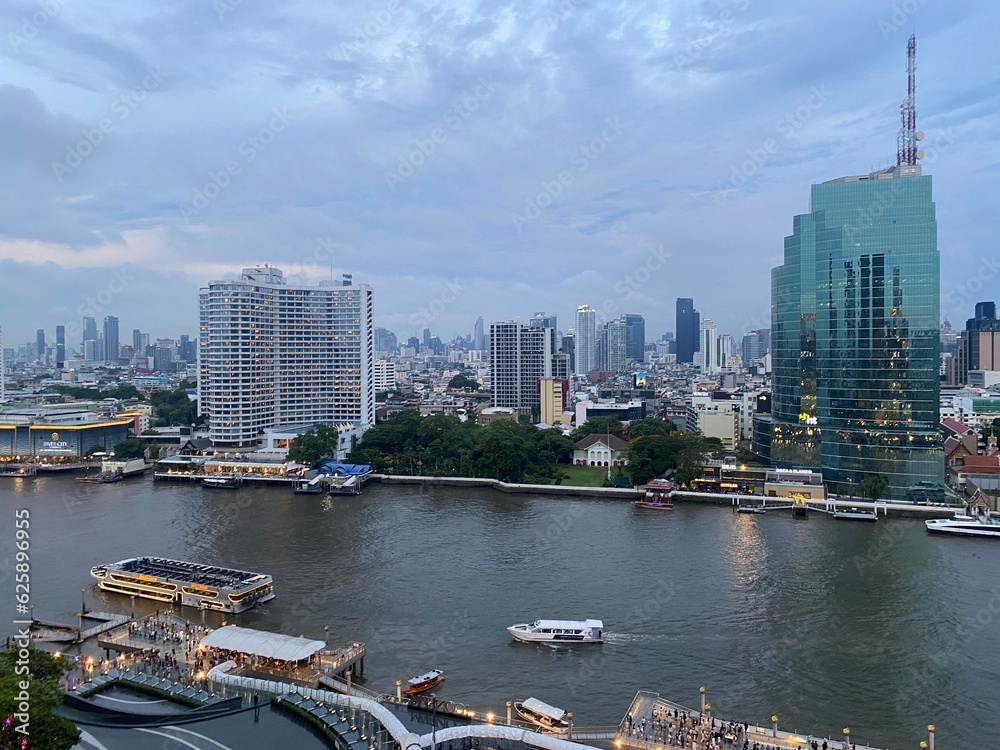 View from ICONSIAM shopping mall Saw many famous high-rise buildings in ...