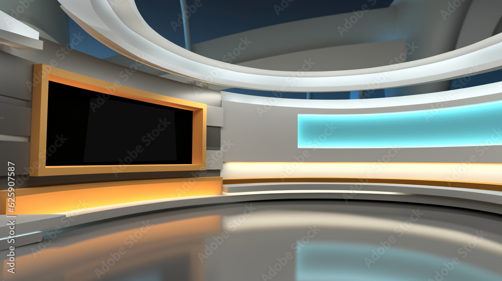 Ilustración de Stock Tv Studio. News studio. News room. Background for ...