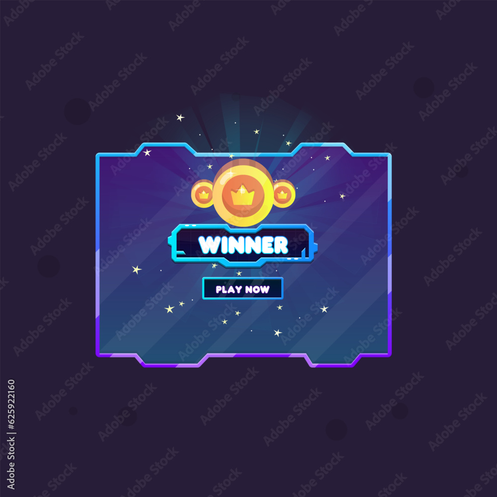 Game UI Hud Sci Fi Futuristic Frame Pop Up Window Reward Page Winner ...