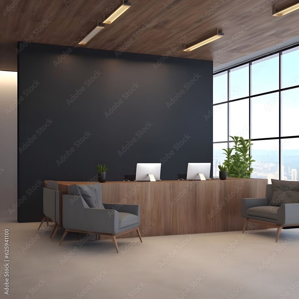 logo mockup office wall mockup company 3d store background Stock ...