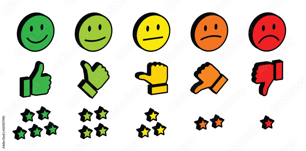 Feedback emotion scale icon vector. Customers feedback review concept ...