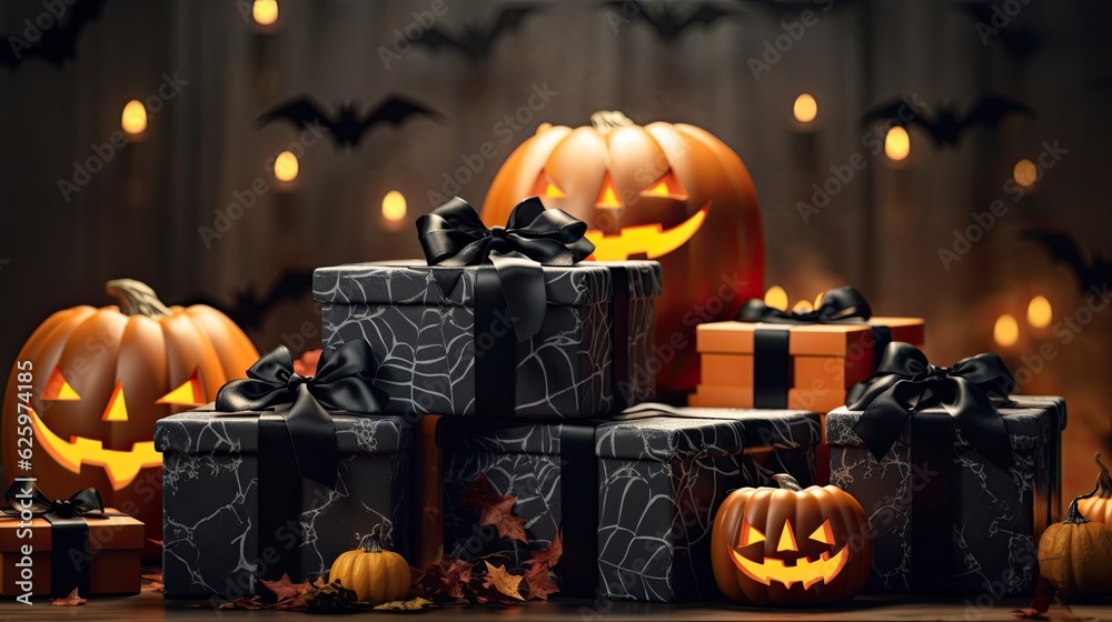 Scary Halloween gift boxes with creepy motifs and satin ribbon. Get ...