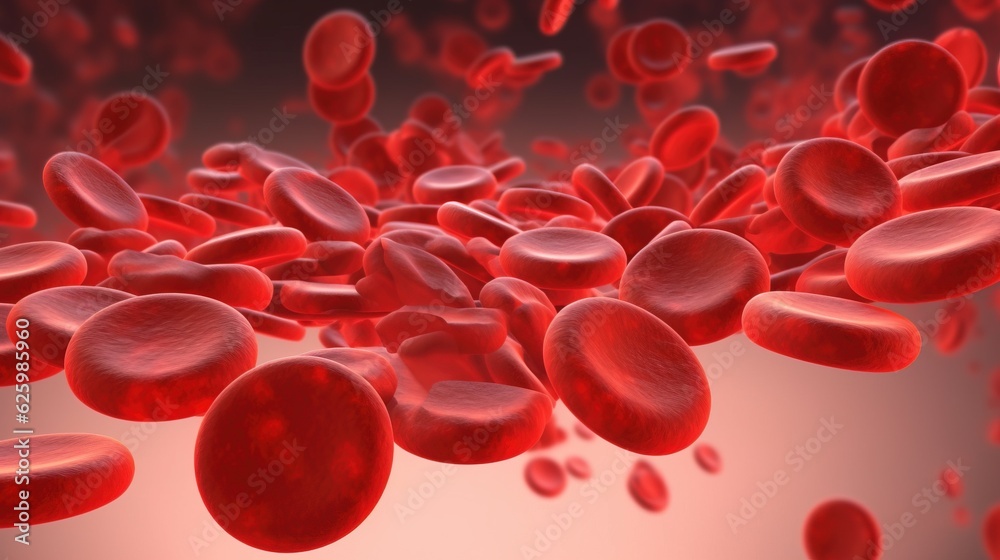 Blood vessel, hemoglobin close-up. Medical venous structure, dark ...