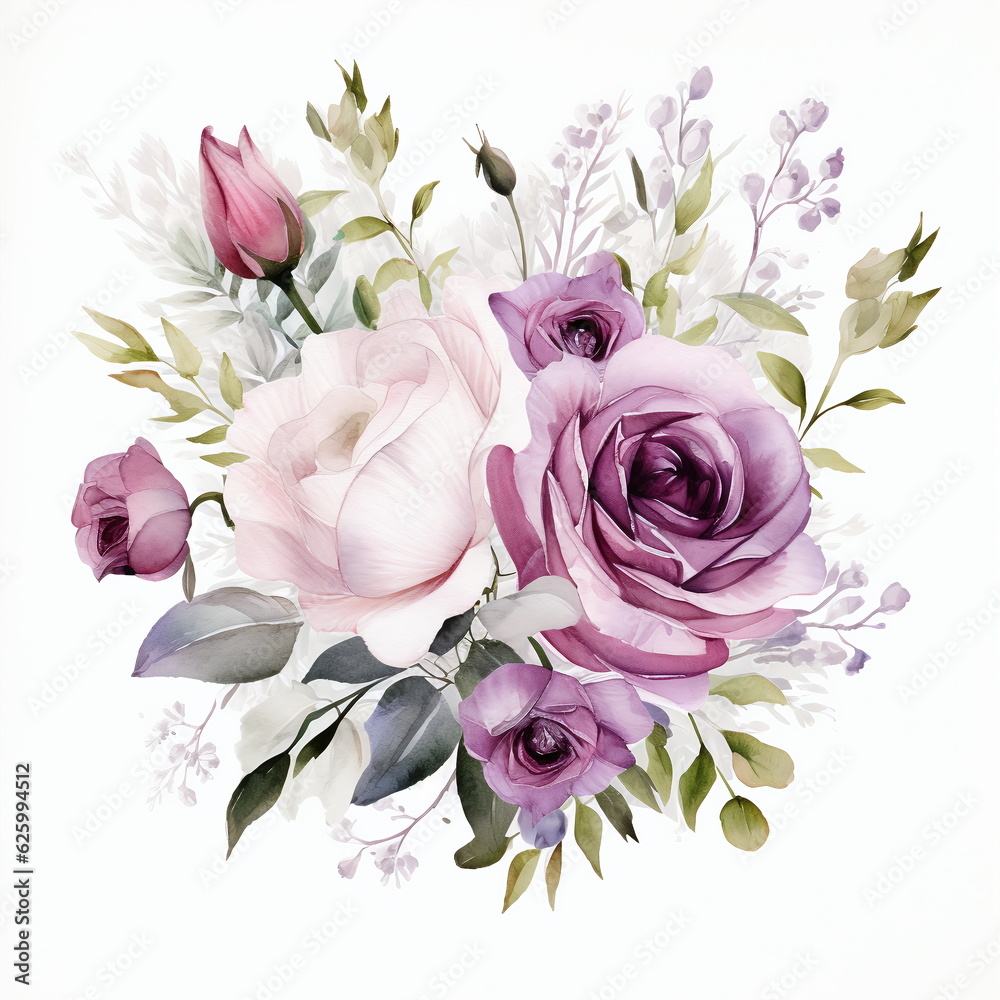 Flowers to decorate a wedding card, Roses and Eustoma, light pink ...