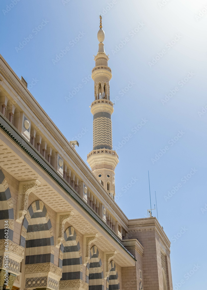 The mosque was founded by Prophet Muhammad. The famous umbrellas and ...