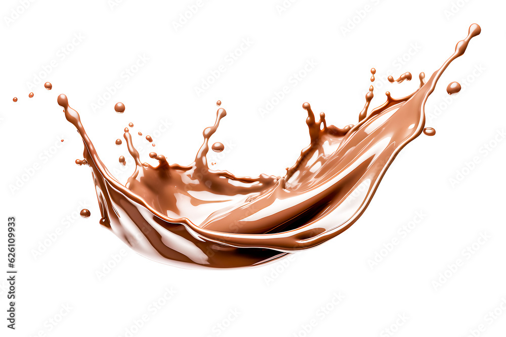 Chocolate Drink splash isolated on white background, chocolate milk ...