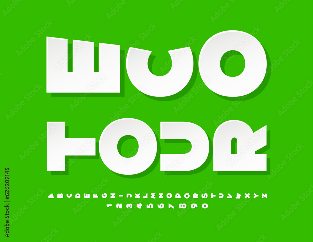 Vector creative Sign Eco Tour. Modern Rotated Font. White sticker ...