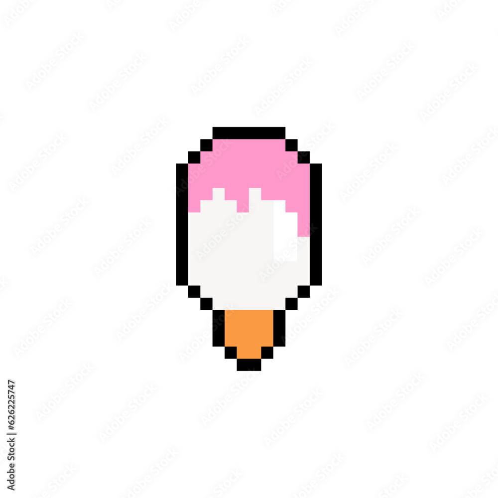 Ice cream pixel art icon isolated. 8 bit food sign. pixelated Symbol ...