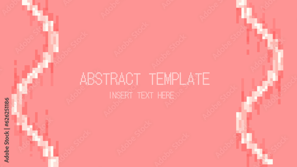 Pink Background with Pixel Art Style Curve Line Glitch Stock Vector ...