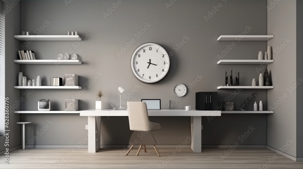 home studio template elevation front view mock up room interior design ...