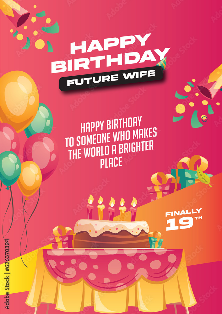 Birthday Poster Design Stock Illustration | Adobe Stock