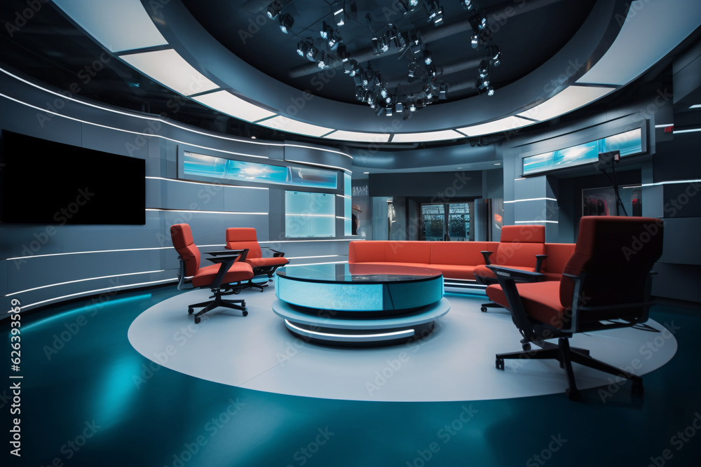 Tv Studio. Backdrop for TV shows .TV on wall. News studio. The perfect ...
