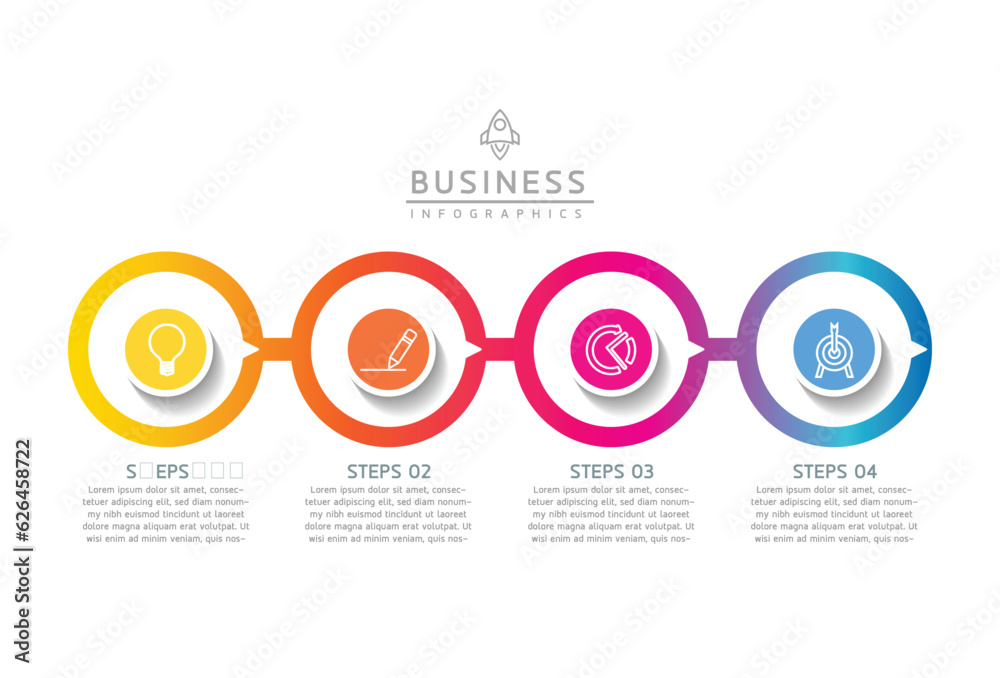 Vector infographic business presentation timeline template with ...