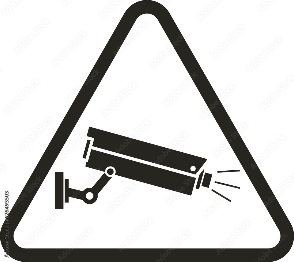 Printable black and yellow sticker 24 hour CCTV in operation, with ...